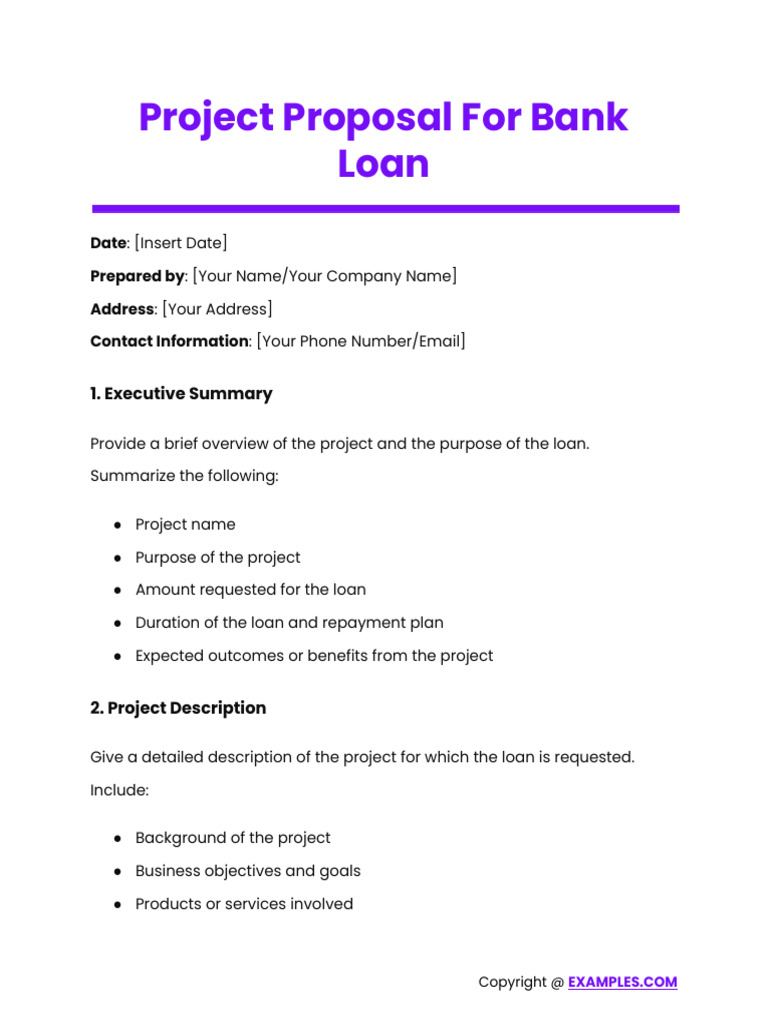 Project Proposal For Bank Loan | PDF