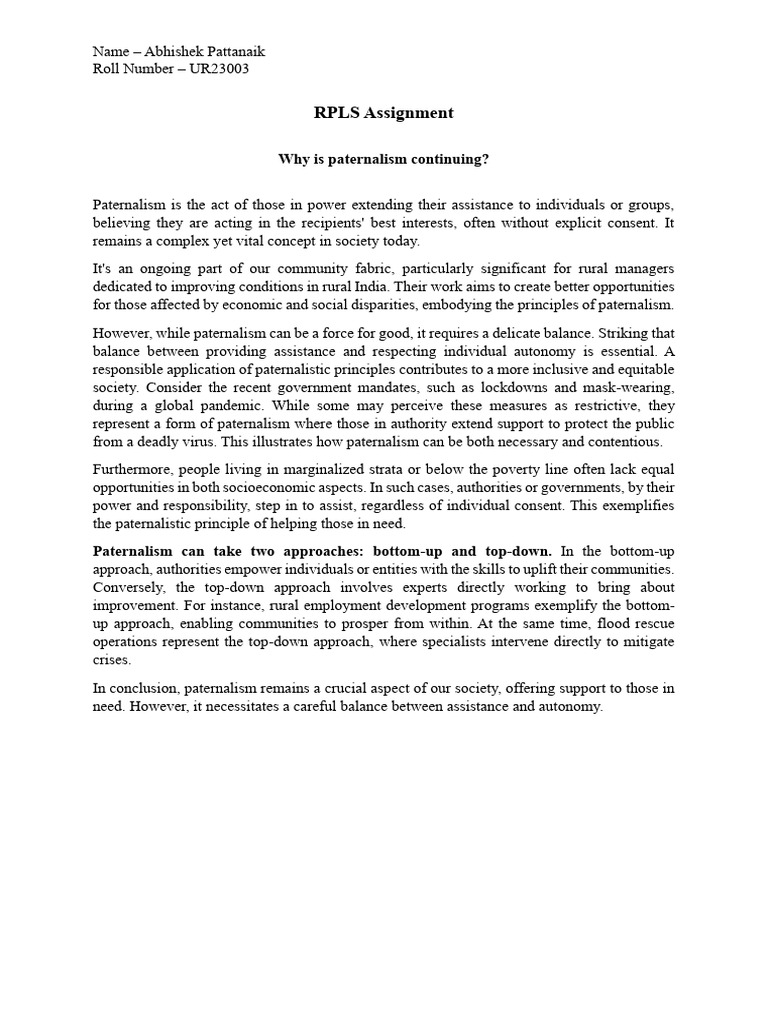RPLS Assignment | PDF | Social Science