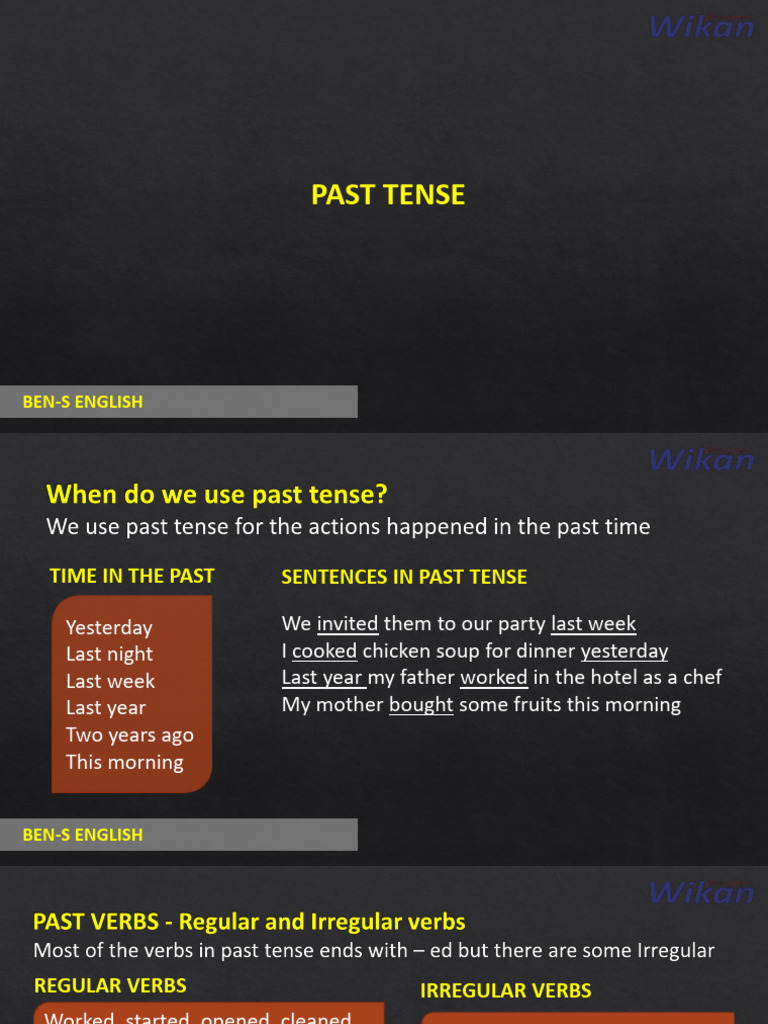 5. Past tense | PDF | Grammatical Tense | Semantic Units