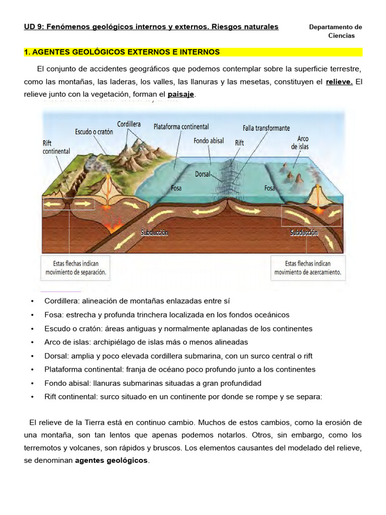 TH Agentes Geológicos Externos e Internos | PDF | Volcán | Roca (geología)