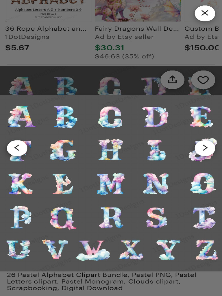 26 Pastel Alphabet Clipart Bundle, Pastel PNG, Pastel Letters Clipart ...