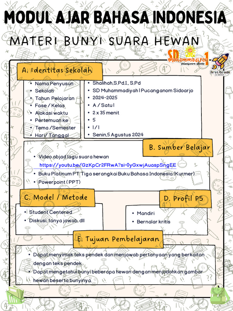 Modul Ajar - K1 - B.I - T1 - PB5 - TGL 5 Agsts 2024 | PDF