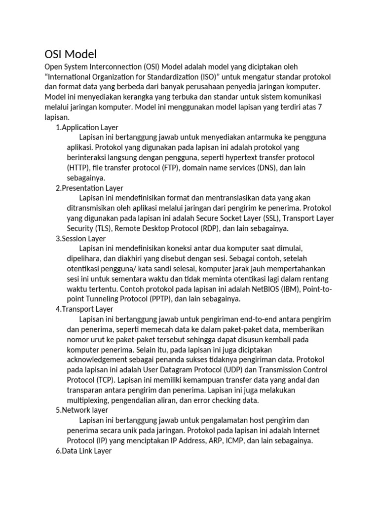 OSI Vs TCP:IP | PDF | Komputer