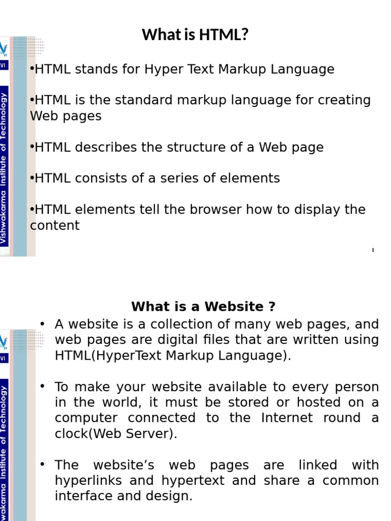 Unit 1 | PDF | Html | Html Element