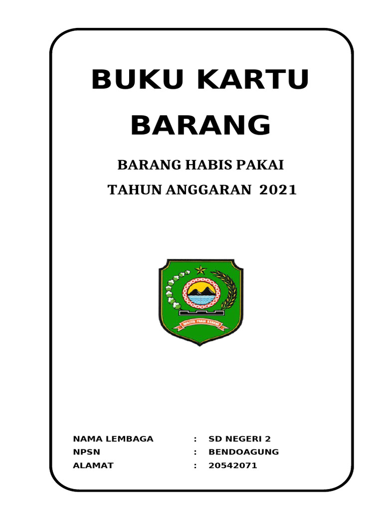 Sampul Buku Bon&kartu Barang Tahun 2021 | PDF