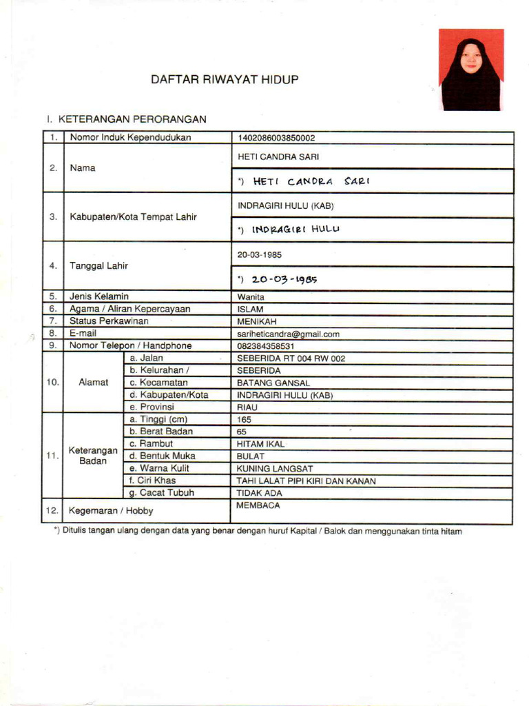 Contoh DRH HETI | PDF