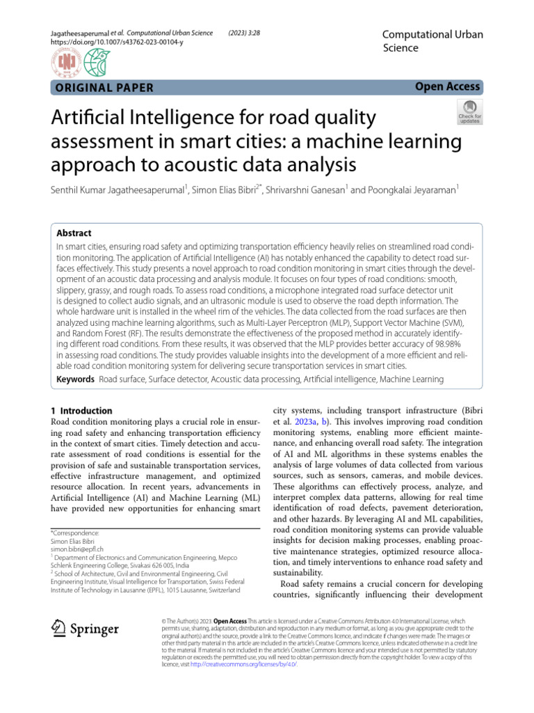 Artificial Intelligence for road quality | PDF | Machine Learning | Artificial Intelligence