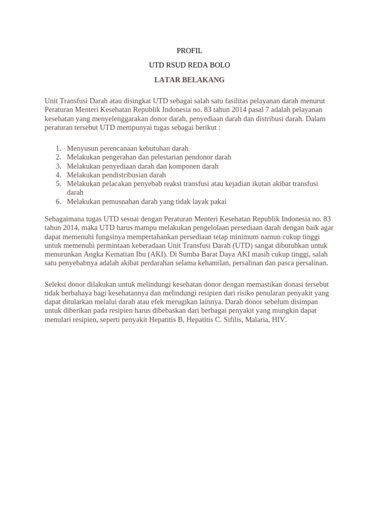 Profil Utd RS | PDF | Kesehatan Holistik | Sains & Matematika