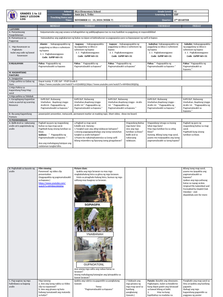 DLL - Esp 6 - Q2 - W7 | PDF