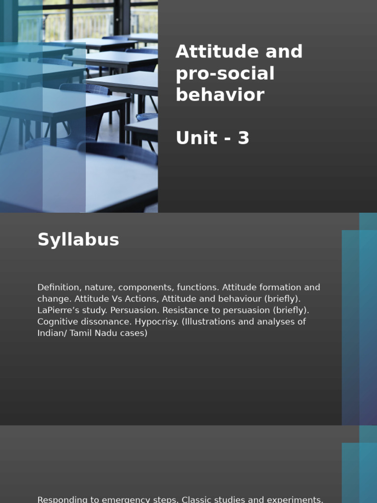 Sp Unit 3 Attitude | PDF | Attitude (Psychology) | Persuasion