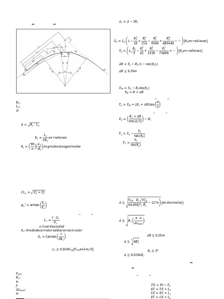 Formulario Curva Clotoide | PDF | Curva | Geometría euclidiana