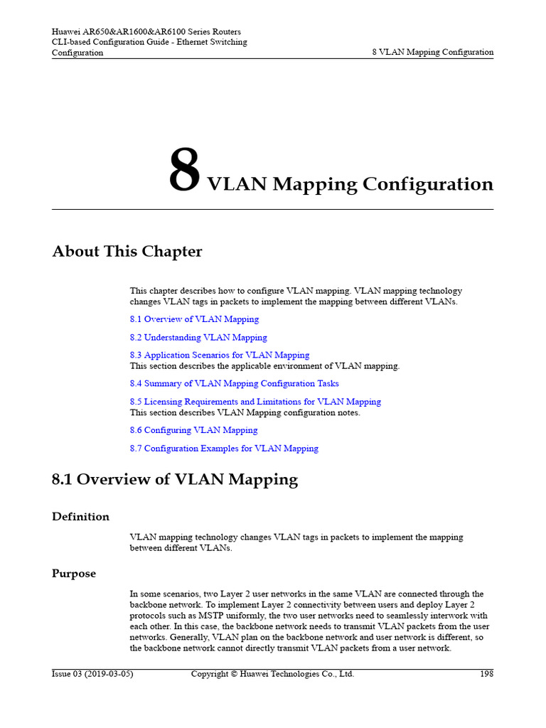 01-08 VLAN Mapping Configuration | PDF | Computer Network | Network Switch