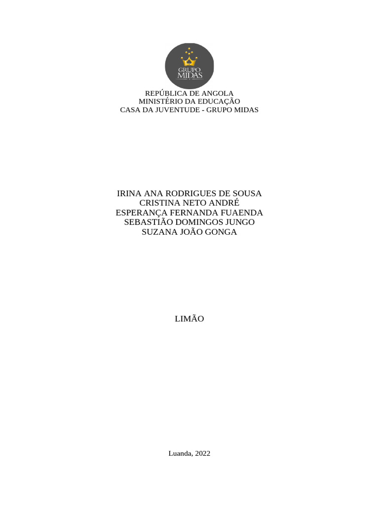 Limão Trabalho Pdf Limão