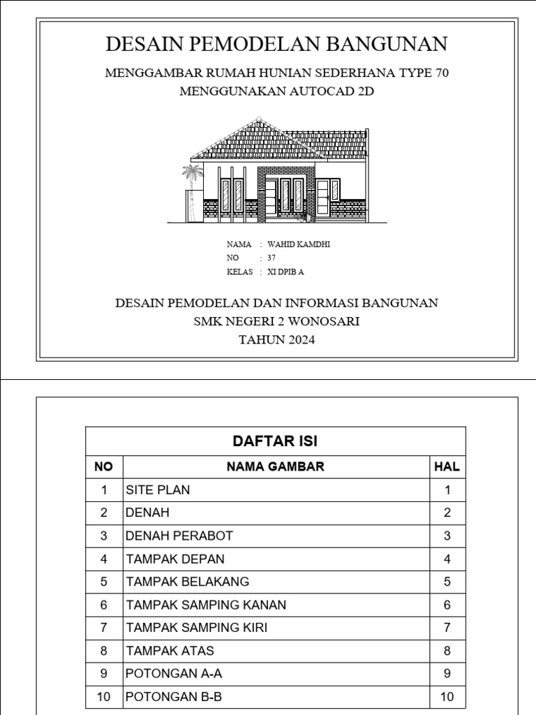 37 - Wahid Kamdhi - Xi Dpib A - Gambar Kerja | PDF
