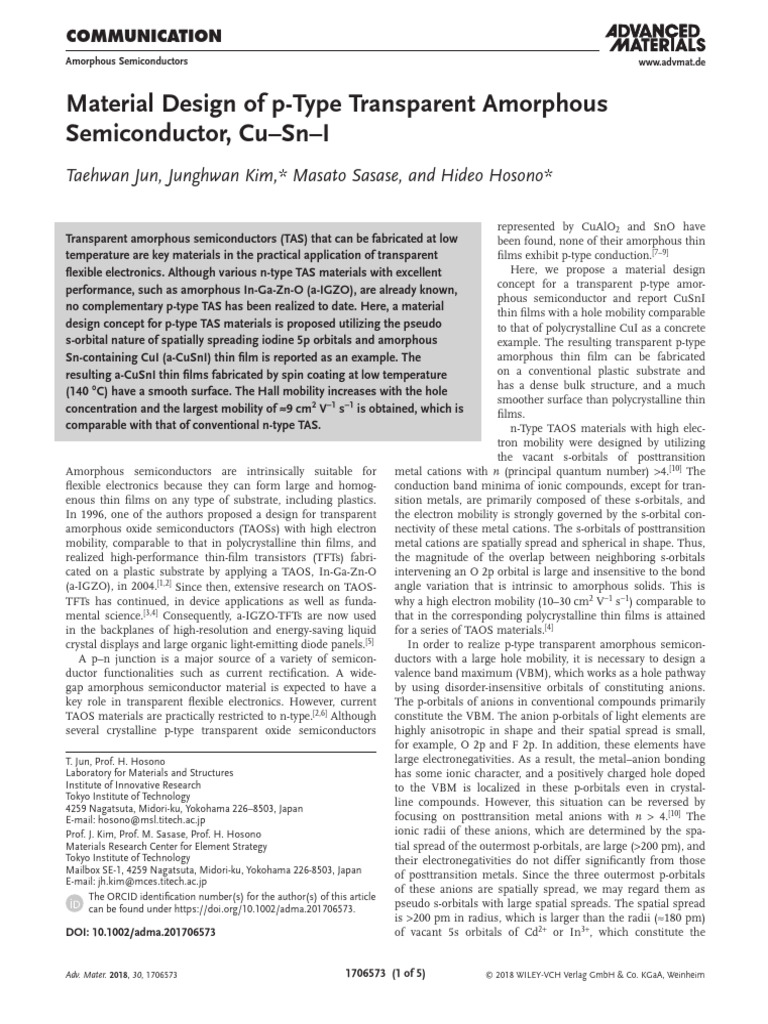 3-Jun2018-Ptype Transparent Amorphous Semi Cu-Sn-I - Nhóm 3 | PDF ...
