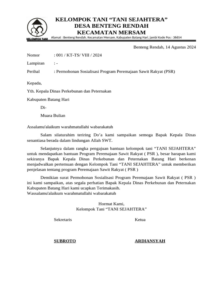 Surat Permohonan Sosialisasi | PDF