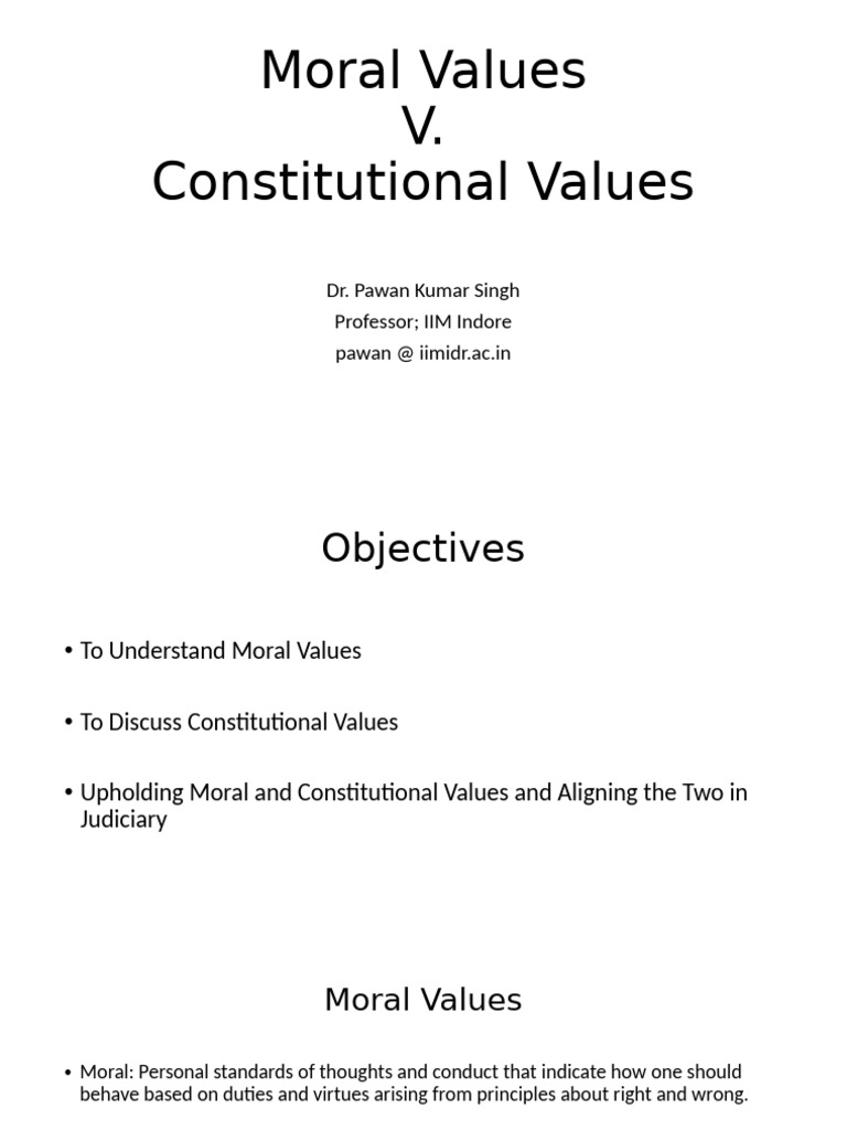 Moral V Constitutional Values | PDF | Morality | Social Psychology