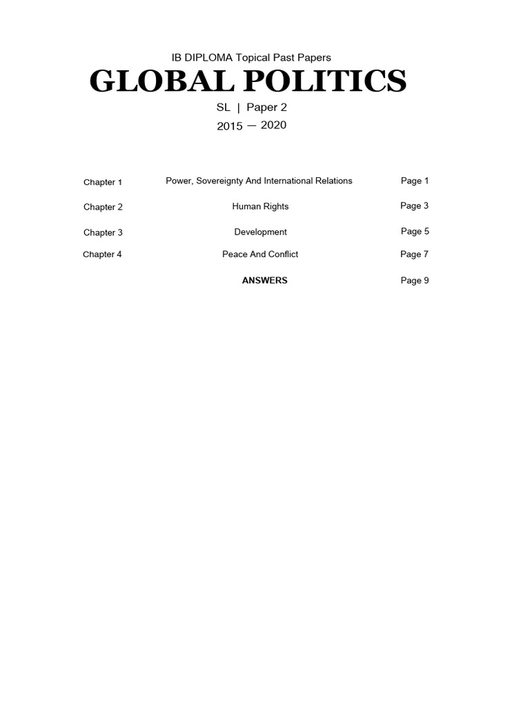 IB Global Politics Past Papers 2015-2020 | PDF | Student Assessment And ...