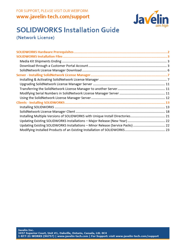 solidworks_installation_guide_network_license | PDF | Installation (Computer Programs) | Port ...