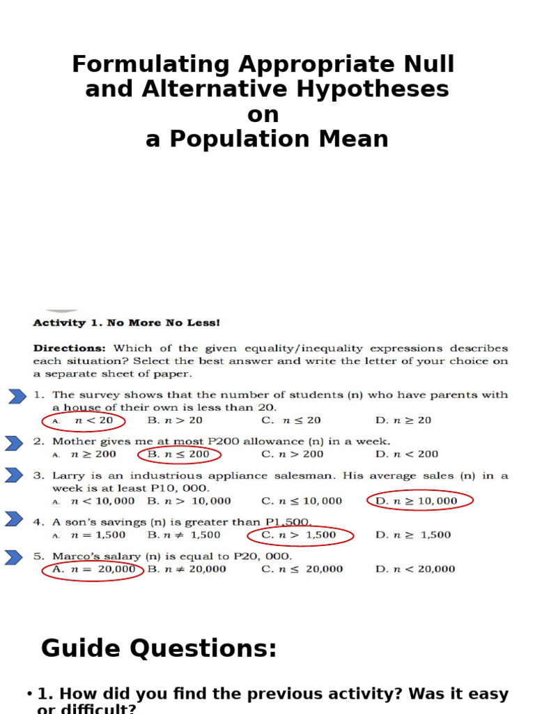 Formulating Appropriate Null-Alternative Hypothesis-Onetailed-Twotailed-222 | PDF | Hypothesis ...