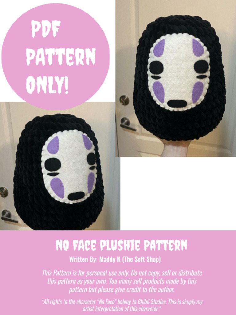No Face Plushie Pattern | PDF