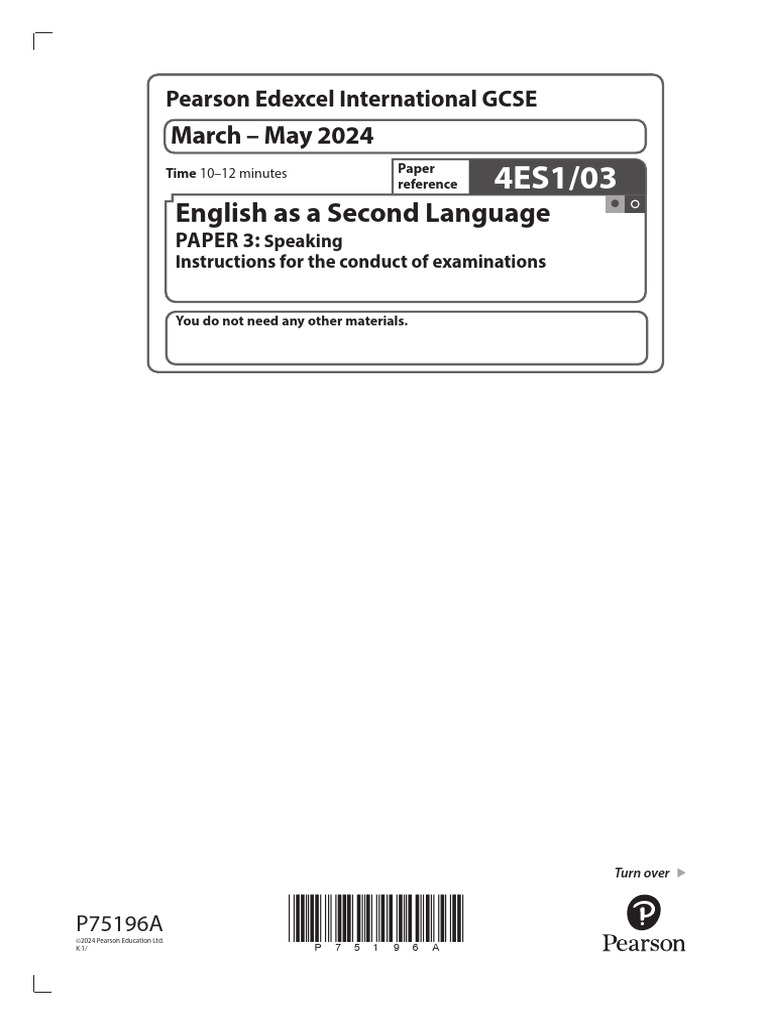 International Gcse 4es1 03 Handbook June 2024 | PDF | English As A ...