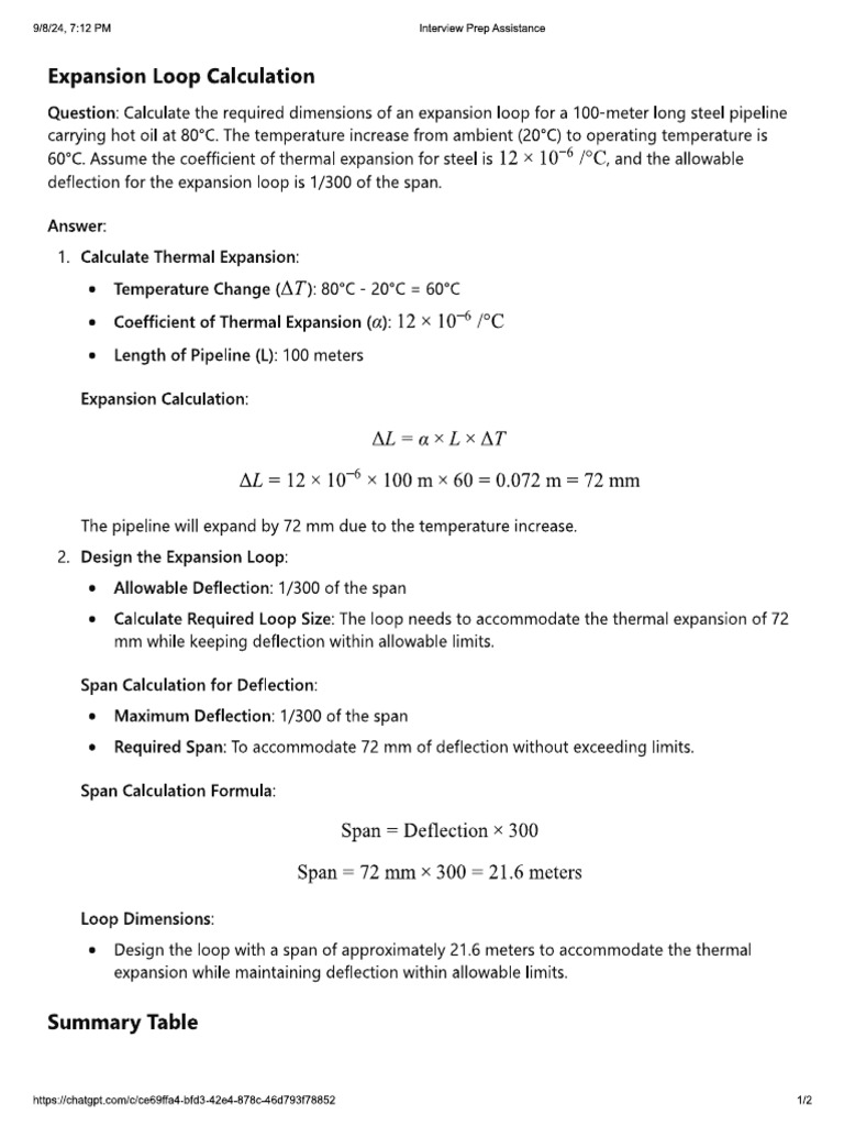 5.1. Piping - Design Calculations - Expansion Loop | PDF