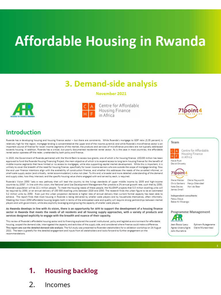 Affordable Housing in Rwanda Demand Side Analysis Min | PDF | Household ...
