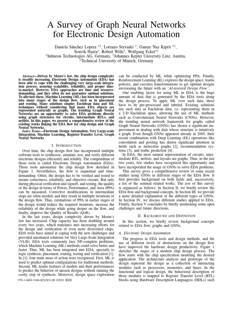 2021 Survey Graph Neural Networks For Eda | PDF | Hardware Description Language | Computer ...