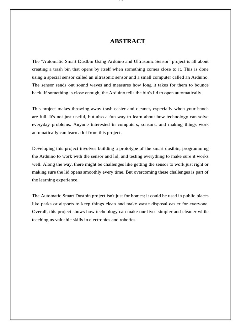 Smart Dustbin Report Capstone Project | PDF | Rectifier | Arduino