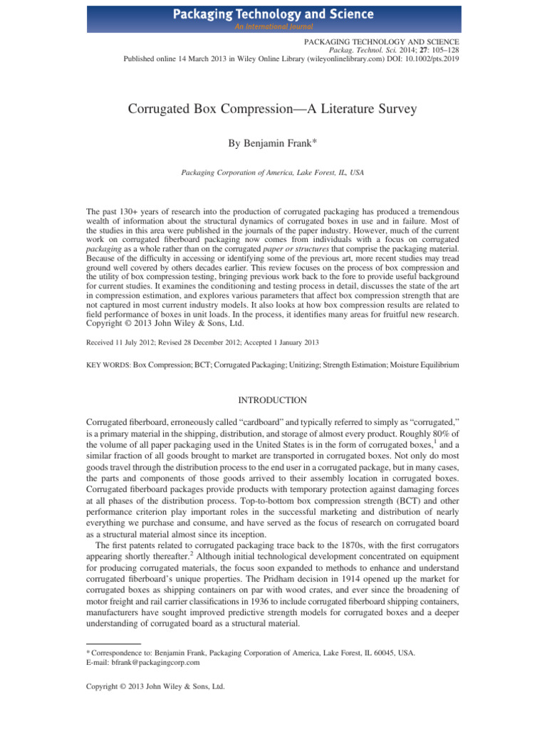 Corrugated Box Compression | PDF | Buckling | Strength Of Materials