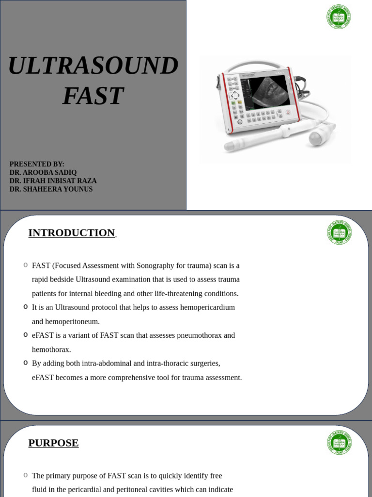 US FAST Presentation - PPTX Finallll | PDF | Major Trauma | Medical Specialties