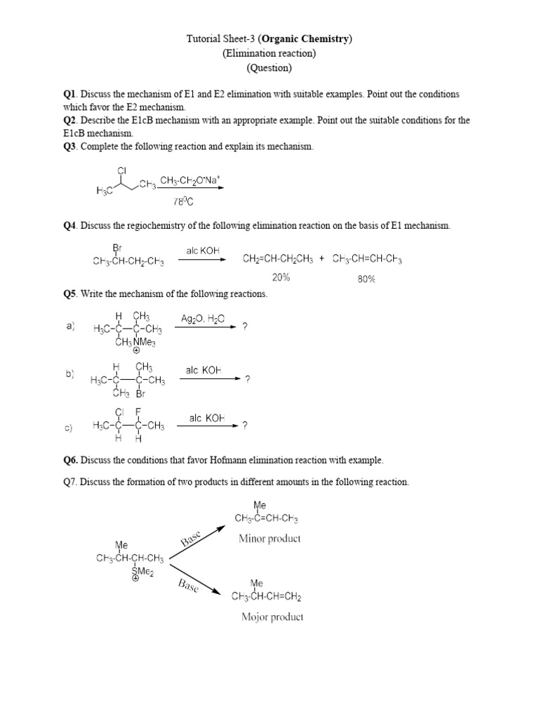 Tutorial Sheet Cy-101 - Elimination - Question | PDF | Teaching Methods ...