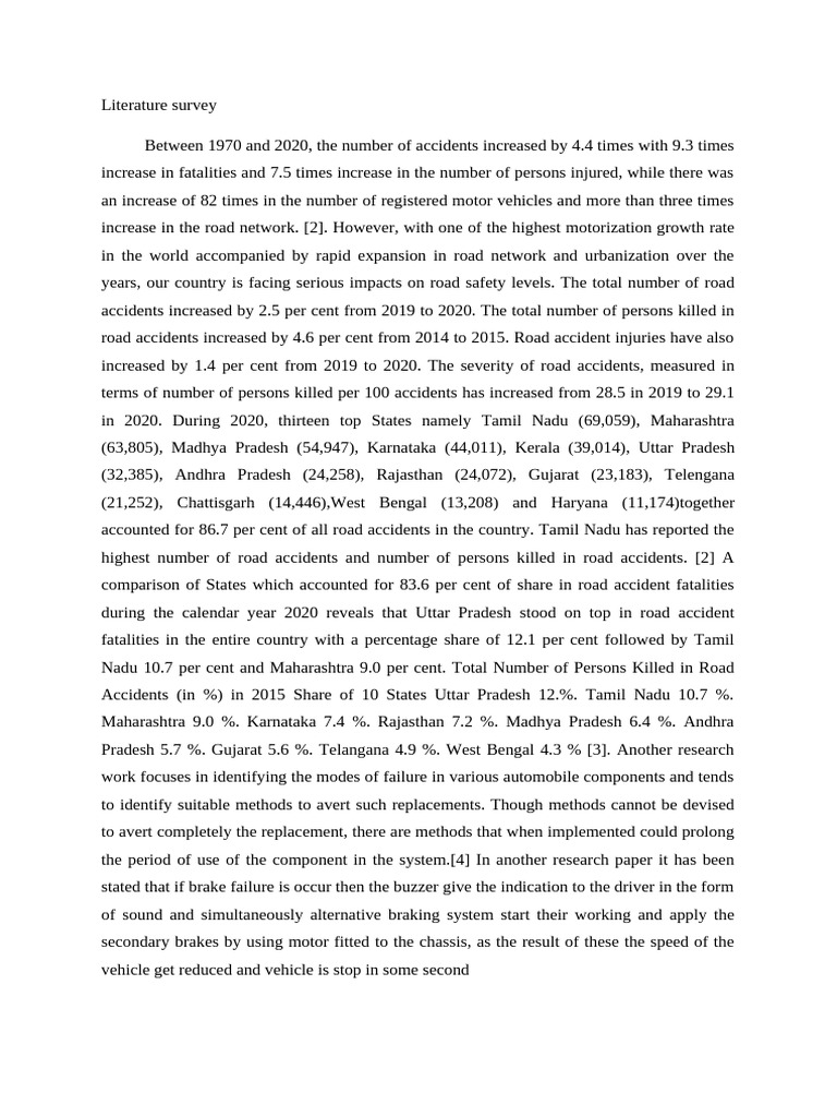 Literature review - Vehicle Safety | PDF | Traffic Collision | Road Safety