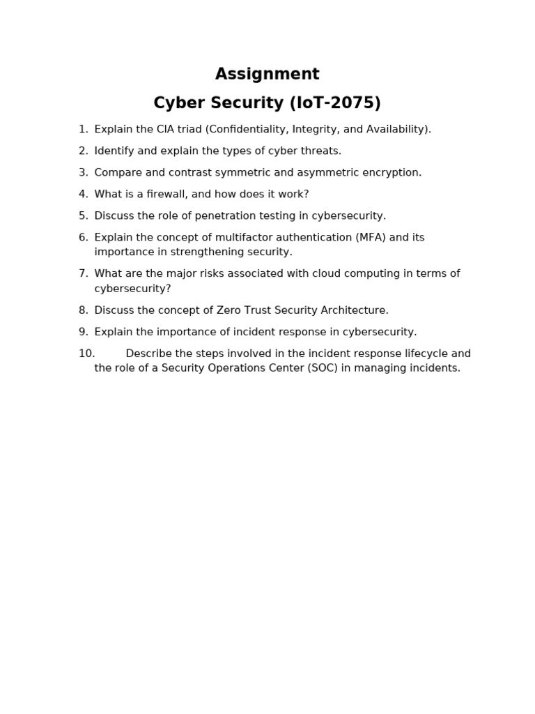 Assignment Cyber Security Pdf Computers