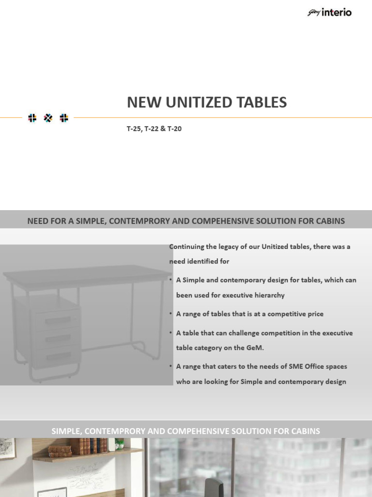 New Unitized Tables Marketing Brief | PDF | Countertop