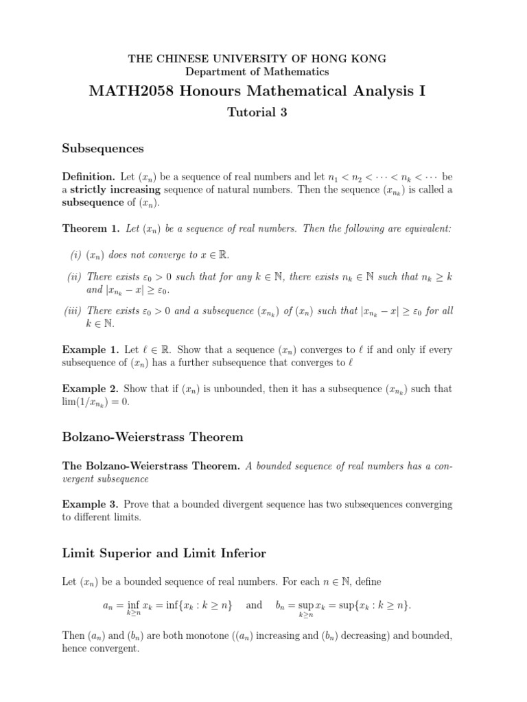 Math2058 2023 Tuto3 | PDF | Mathematical Relations | Complex Analysis