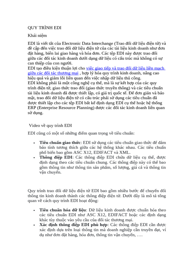 Quy Trình Edi | PDF