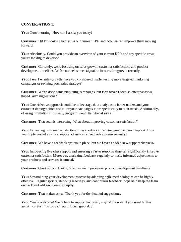 Customer Conversations with Francesca - Part 2 | PDF | Customer ...