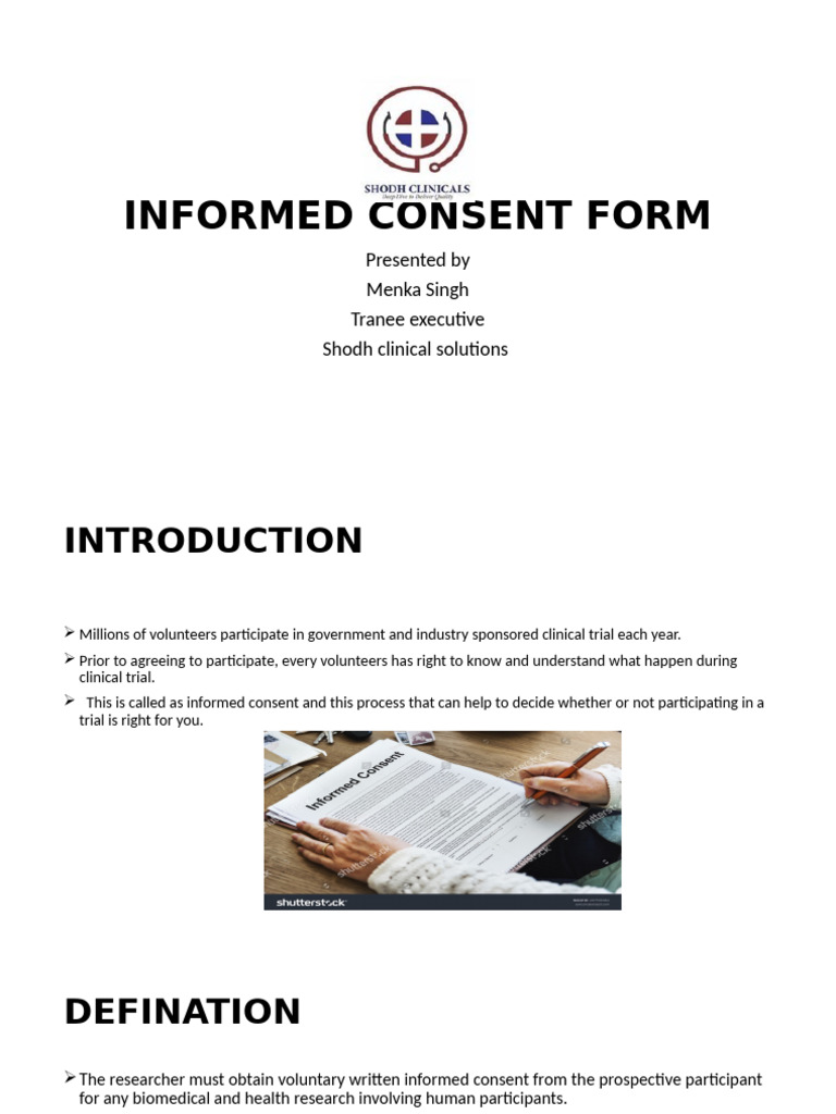 Informed Consent Process in Clinical Trials | PDF | Informed Consent ...