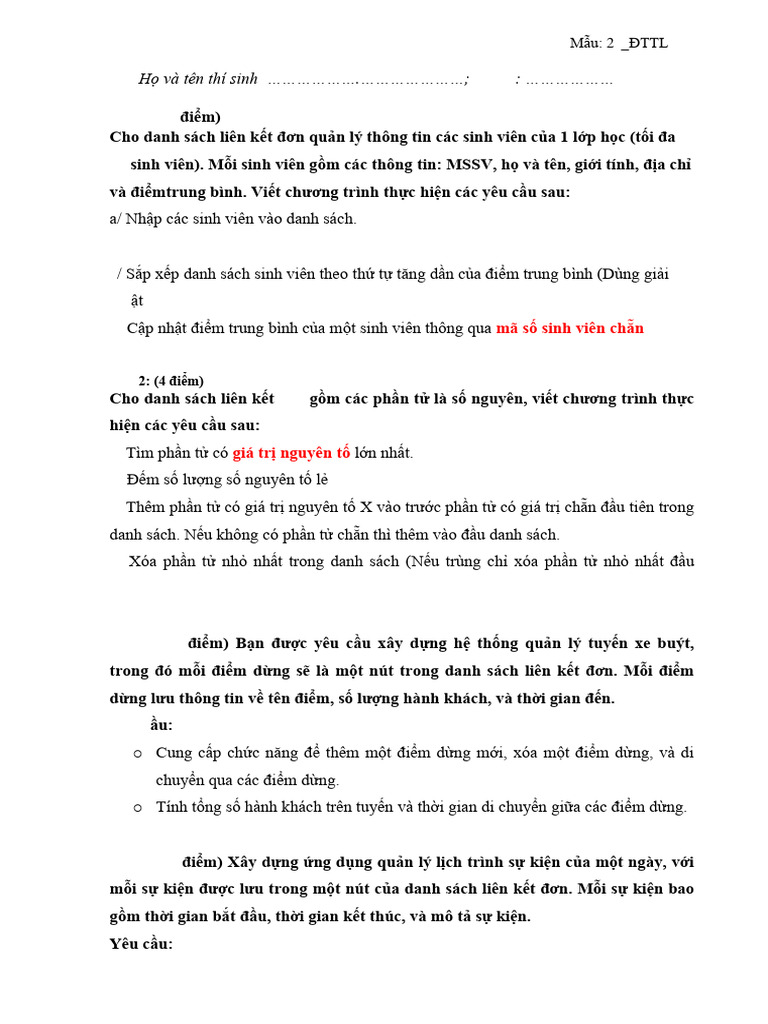 (CTDL-GT) KT 2 SV | PDF