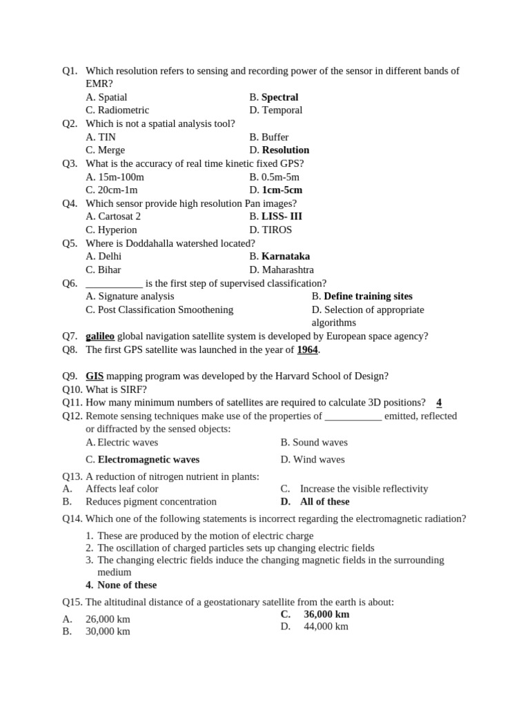 MCQs Geospatial Technology | PDF | Electromagnetic Radiation | Waves