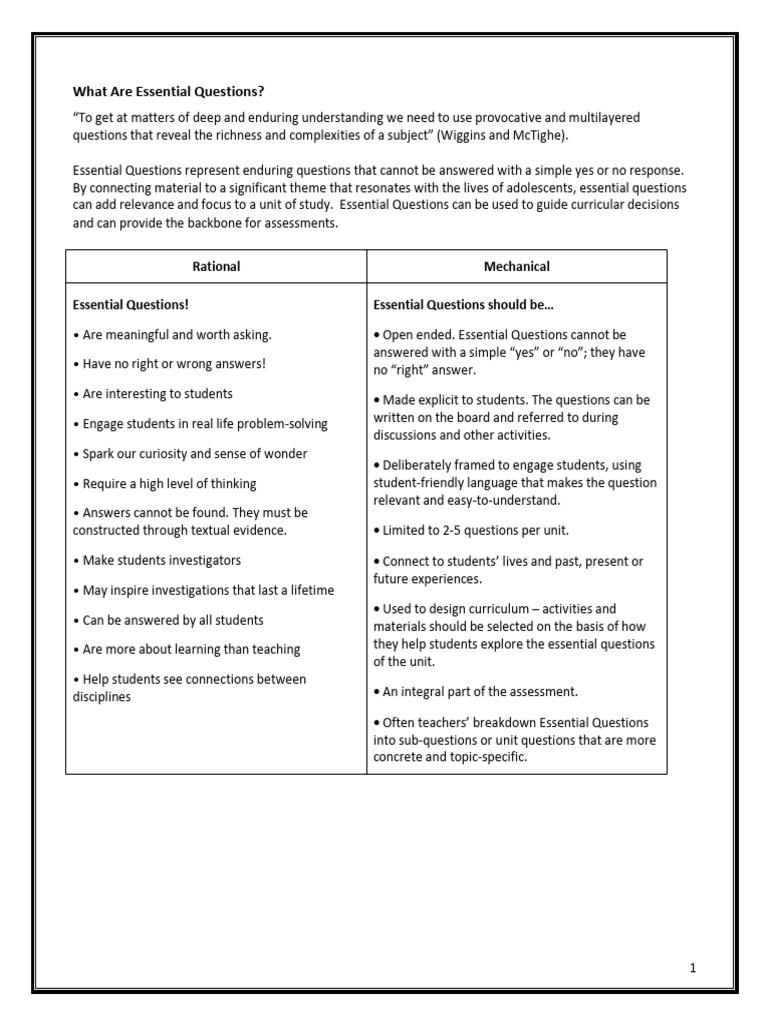 What Are Essential Questions | PDF | Race (Human Categorization ...