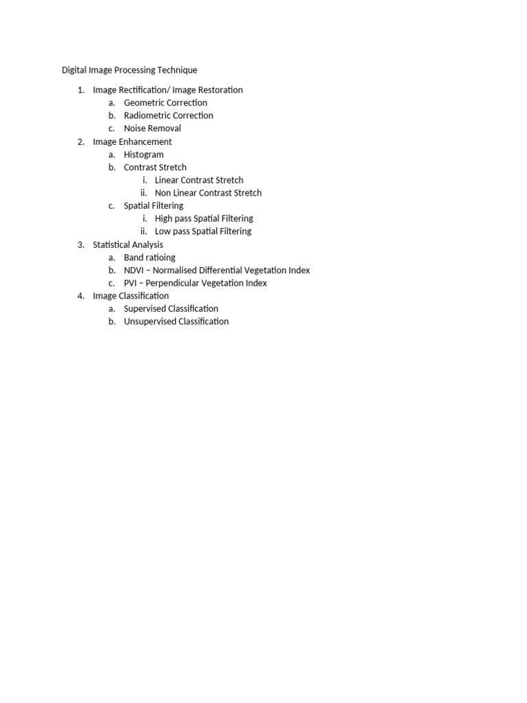 Digital Image Processing Technique Flow Chart PDF