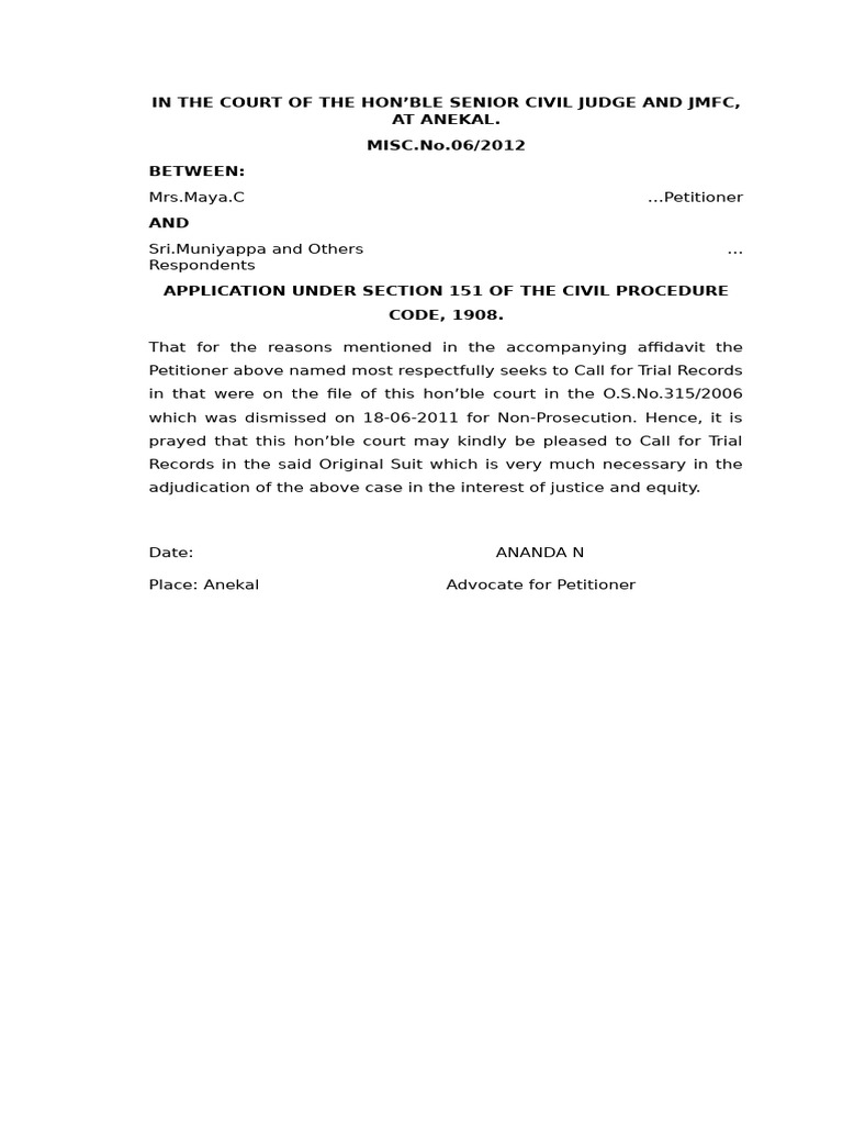Call for Trial Records in Civil Case | PDF | Affidavit | Legal Procedure