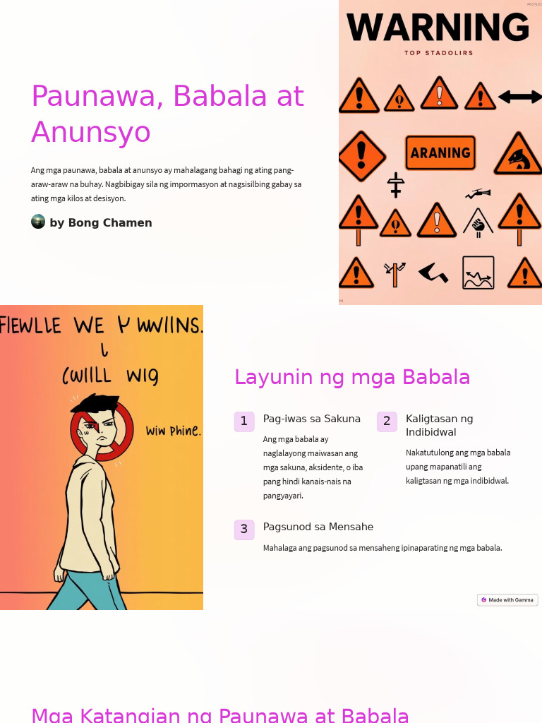 Paunawa Babala at Anunsyo | PDF