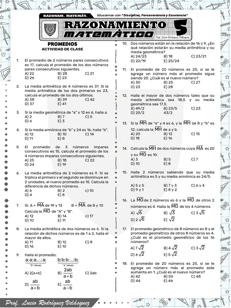 2023 RM Quinto - 10 Promedios | PDF