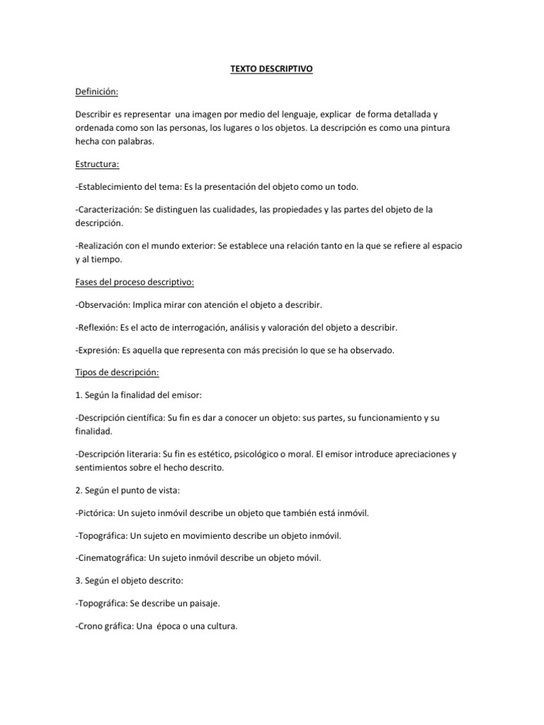 TEXTO DESCRIPTIVO (Resumen)