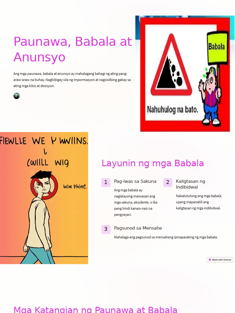 Paunawa Babala at Anunsyo | PDF