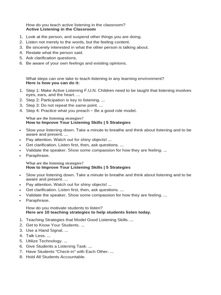 Teaching Listening | PDF | Career & Growth | Self-Improvement